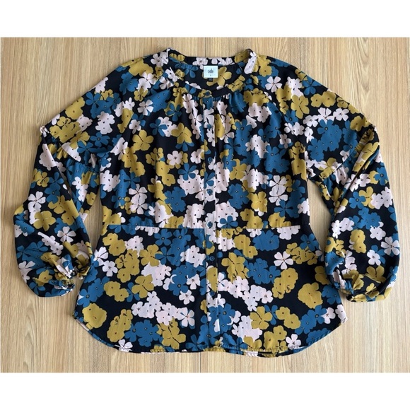 CAbi | Tops | Cabi Favorite Blouse Floral Balloon Sleeve Womens L Retro ...